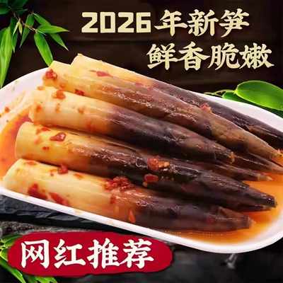 爽口园手剥笋500g嫩芽笋新鲜开袋即食竹笋手扒笋老汤泡椒笋尖下饭