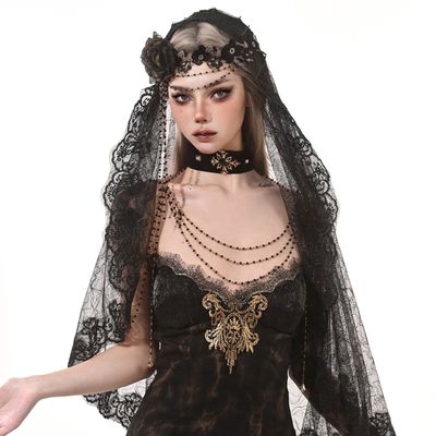 Brokenbone原创哥特蕾丝头纱