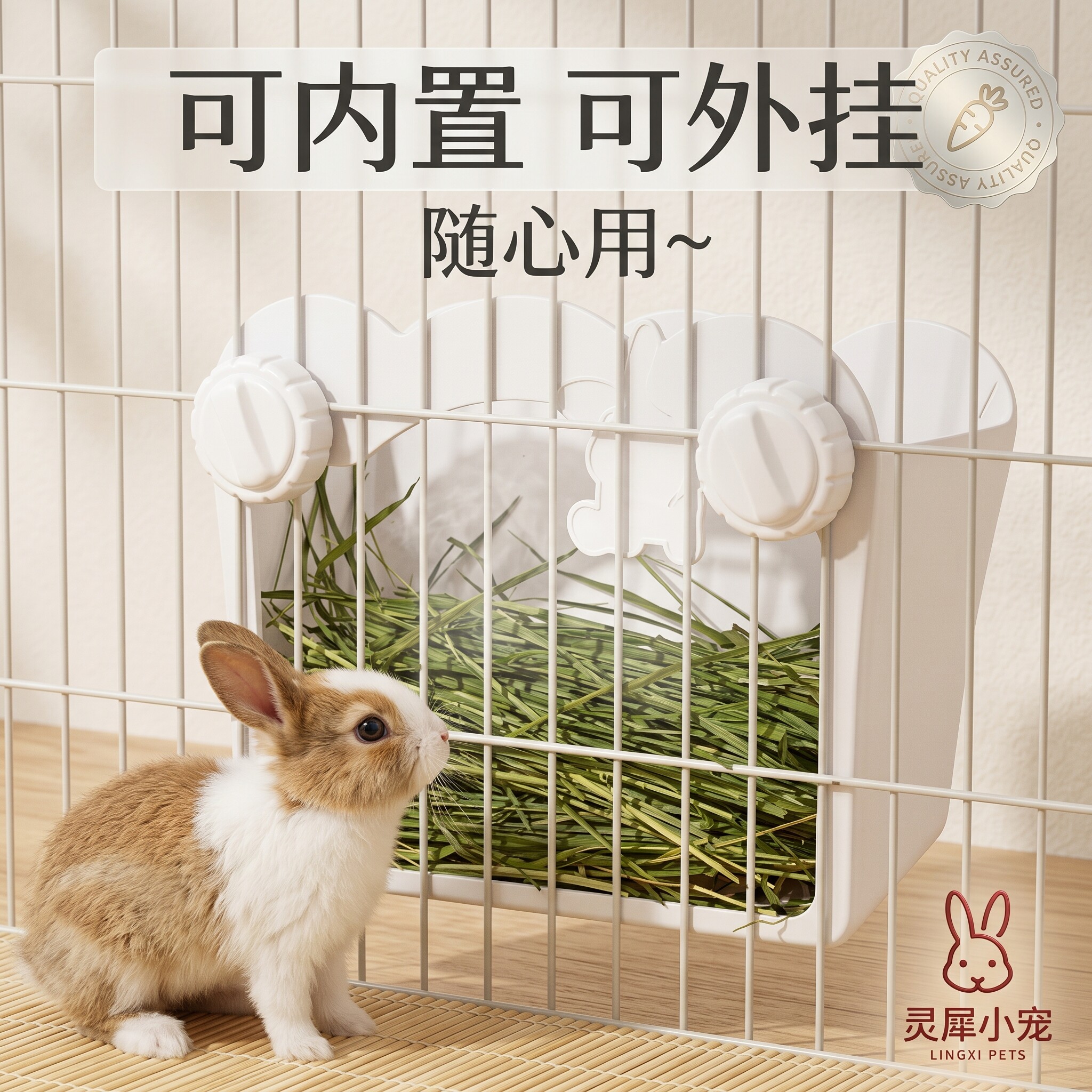 兔兔草架荷兰猪宠物兔子豚鼠喂草器内置外置两用放草可固定防浪费