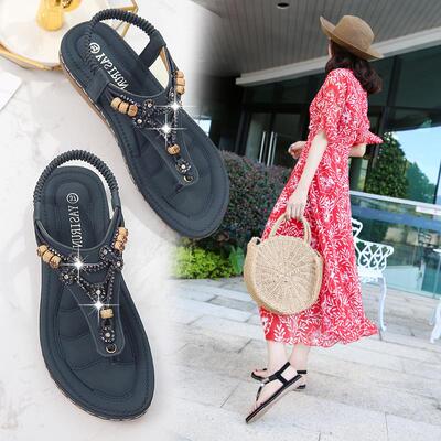 珠凉鞋女女凉鞋2019轻便大码平底