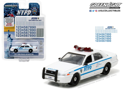 绿光 1:64 2011 福特 皇冠维多利亚警车(NYPD)附带编号贴花 42771