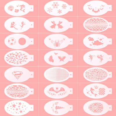 Anka bella镂空皮肤面部彩绘纹身蜘蛛侠恐龙星星模板DIY绘画拓印