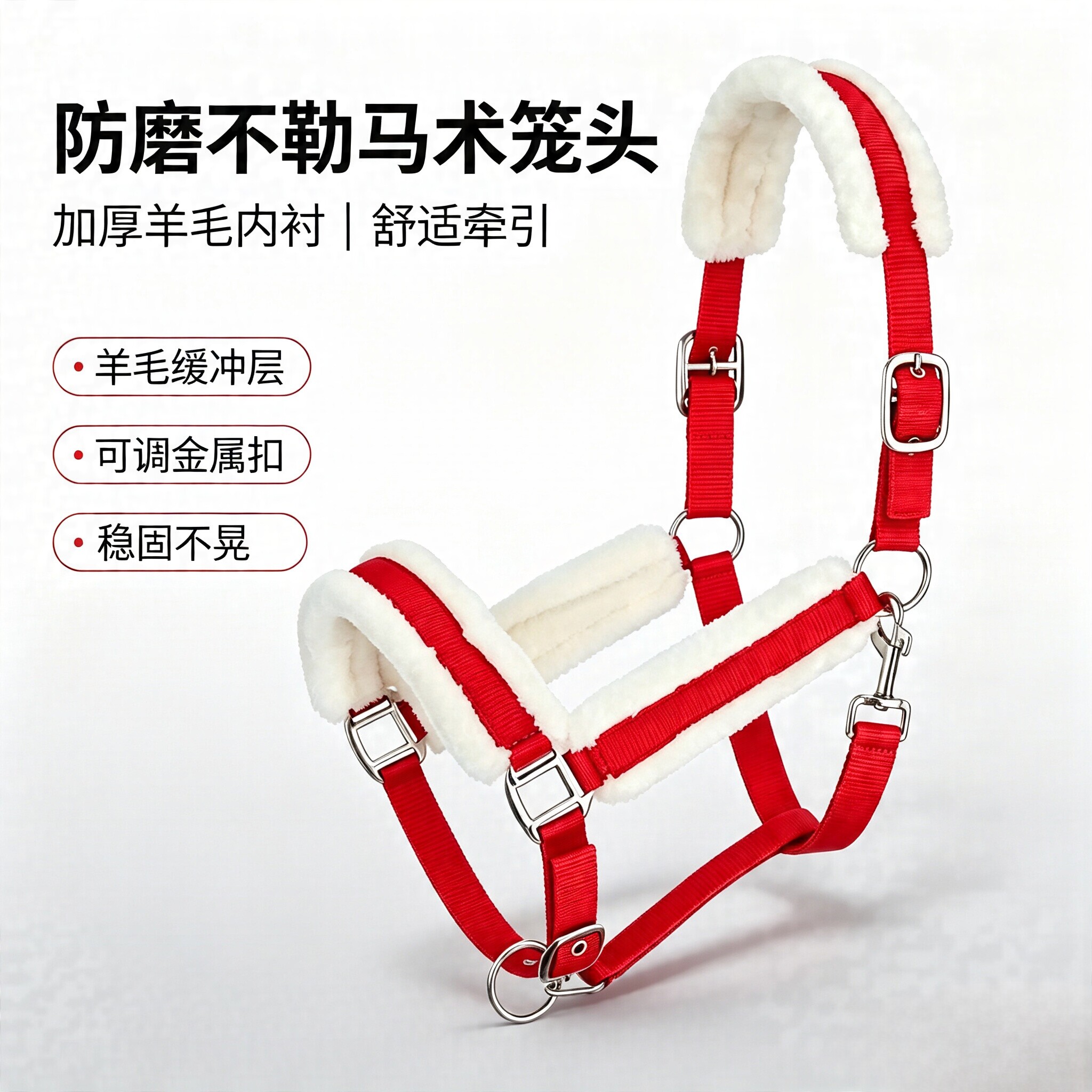 马术用品马笼头防磨不勒马头马龙头马具防磨不伤马羊毛内衬笼头套