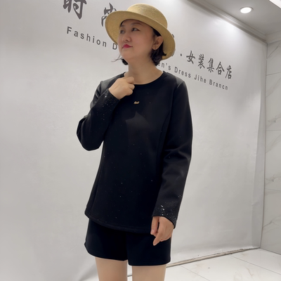 芮娜依莲冬季新款大码显瘦加绒衫
