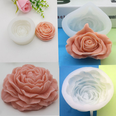 立体玫瑰花牡丹花蜡烛硅胶模具