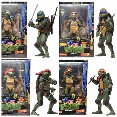 忍者神龟 1990电影版 TMNT 限定款 可动人偶 模型 盒装手办