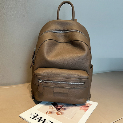 休闲双肩包棉真皮牛皮电脑包