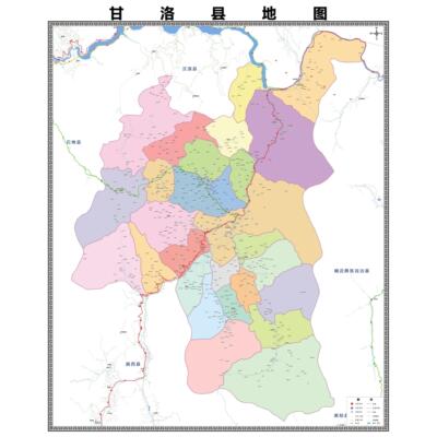 甘洛县区域县市地图街道分布地区区域图办公室贴图挂图