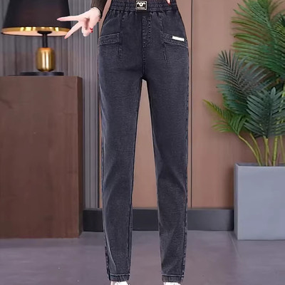 哈伦牛仔裤女秋冬2025新款松紧