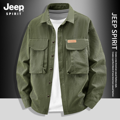 JEEP吉普春秋工装多口袋夹克男