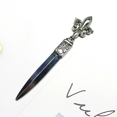 鸢尾花拆信刀金属工艺品未开刃 全长约13.5cm