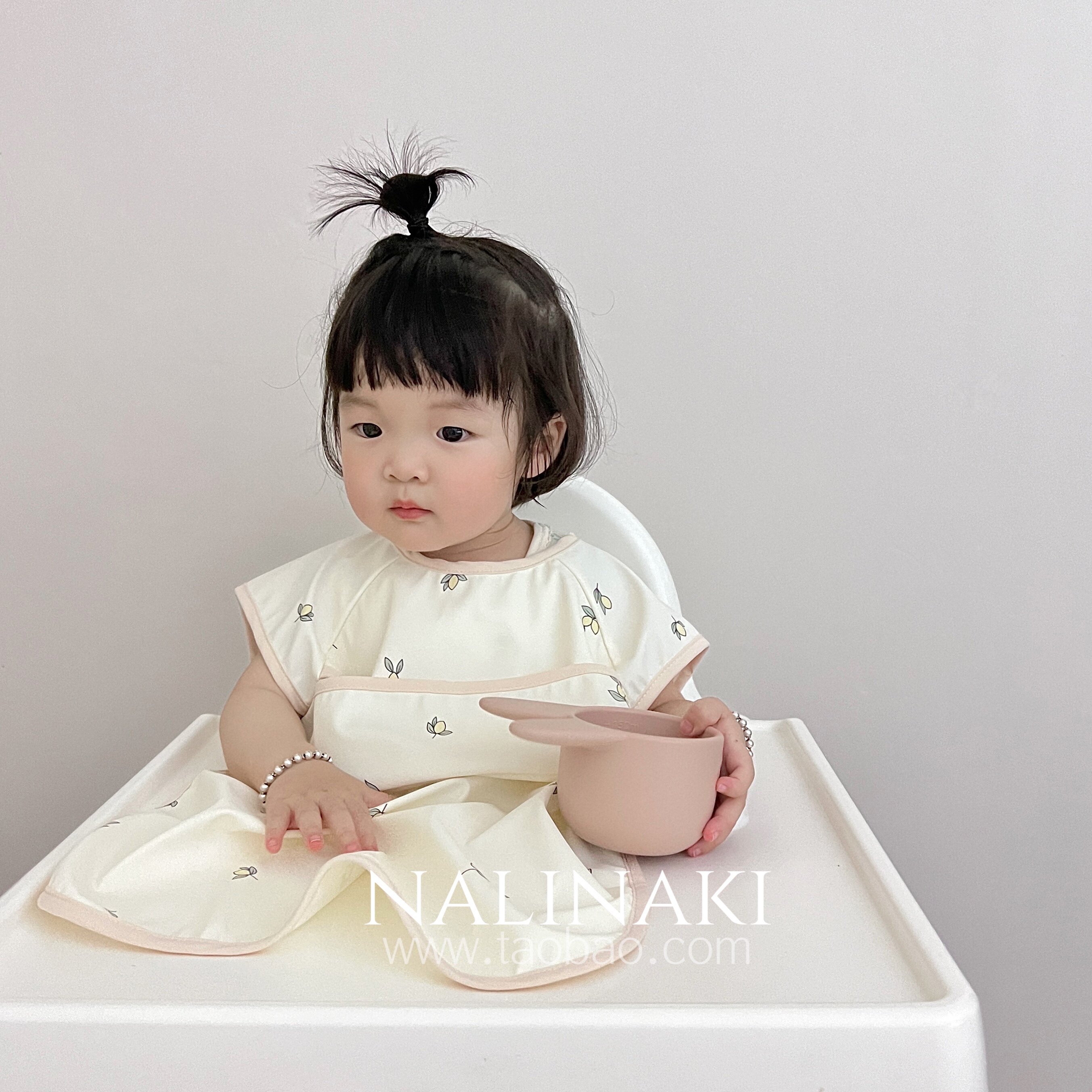 【清仓】韩国宝宝夏季短袖婴幼儿反穿衣吃饭儿童罩衣防水围兜防脏