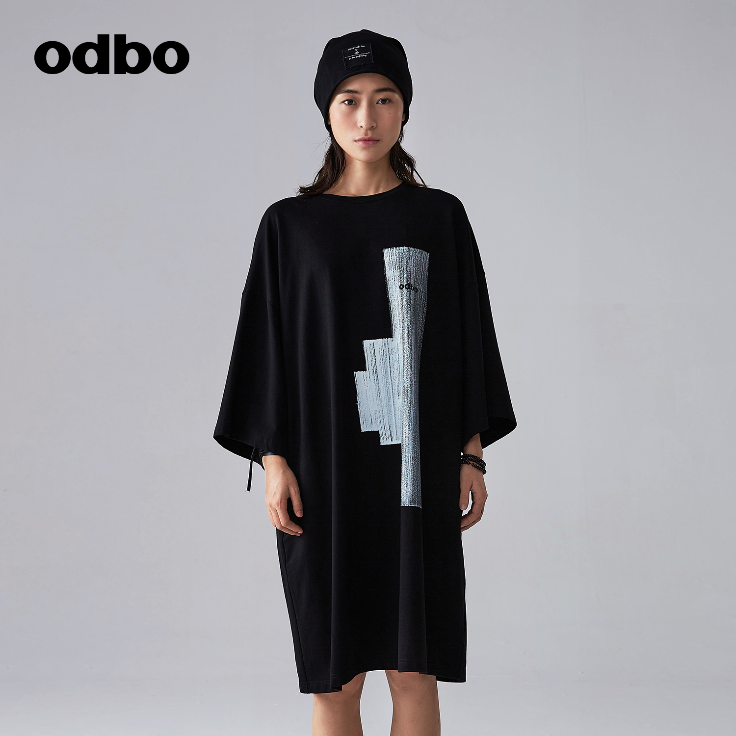 【商场同款】odbo/欧迪比欧春装2022年新款女中长卫衣设计感小众_虎窝淘