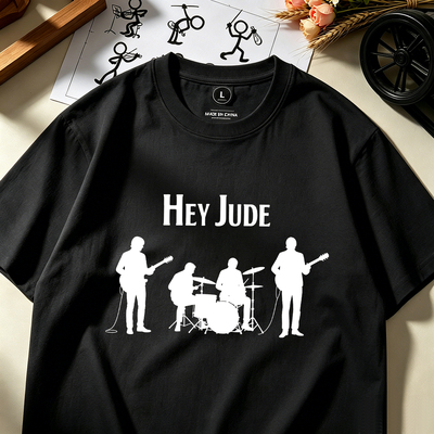 HEYJUDE摇滚印花短袖情侣T恤
