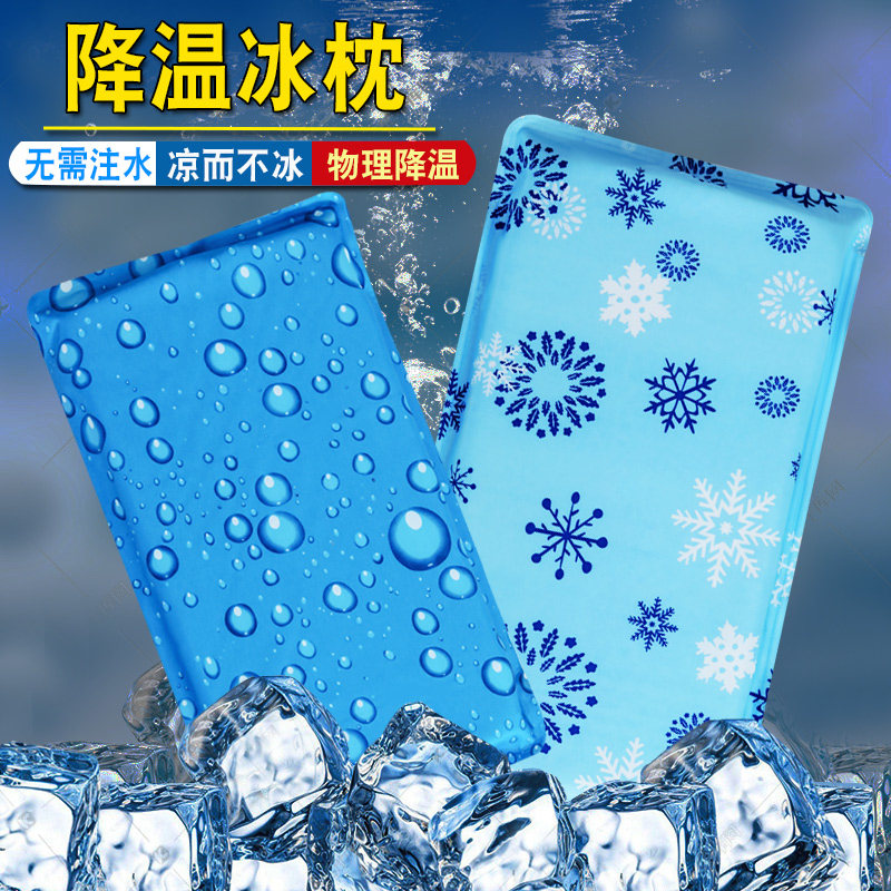 夏季冰枕儿童降温海绵凉枕学生午睡加厚冰枕头免注水大人夏天冰垫