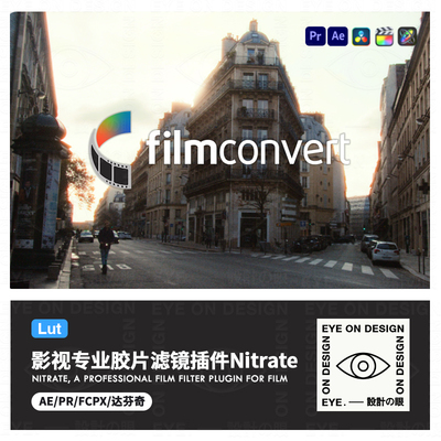 复古磨砂胶片滤镜插件达芬奇PR AE调色电影感颗粒光晕特效LUT预设