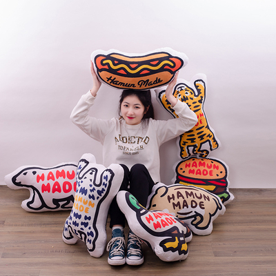 HUMAN MADE21新款绿头鸭子汉堡包印花抱枕靠垫潮流家居潮玩nigo
