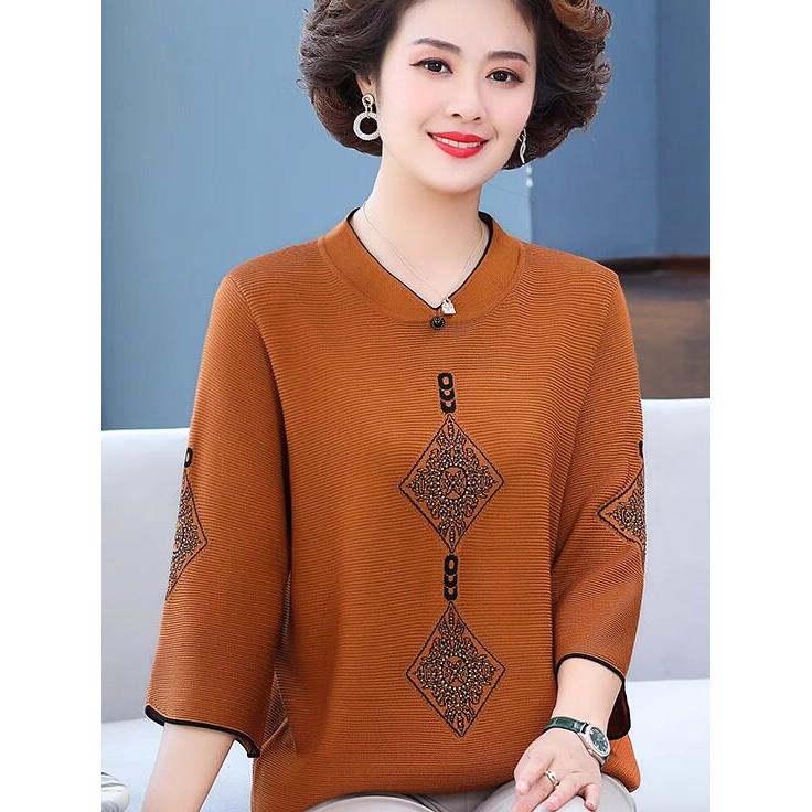 妈妈春装洋气小衫2026新款两件套装中老年女装高贵打底衫T恤上衣