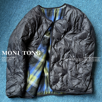 MONI 三防轻薄双面羽绒服 90白鸭绒