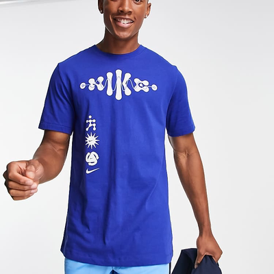 Nike耐克DRI-FIT男中长款运动休闲透气短袖T恤DM5435-455 AC