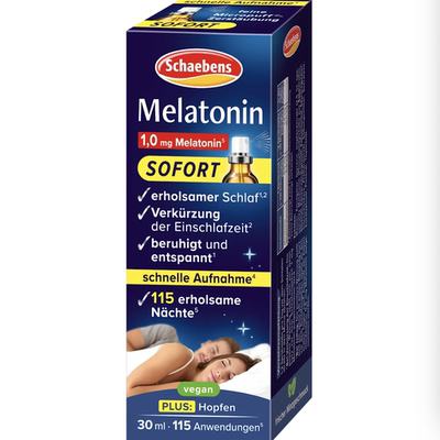 德国直邮Schaebens Melatonin雪本诗褪黑素喷雾 支持睡眠喷雾30ml