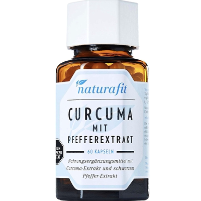 德国直邮 naturafit Curcuma mit Pfeffer-Extrakt姜黄黑胡椒胶囊