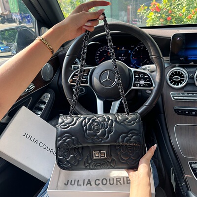 JULIA COURIER女包小香风刺绣腋下包包女2026新款链条单肩斜挎包