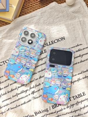 原创海洋馆可爱插画小米17/17promax新款手机壳亮面卡通双层imd