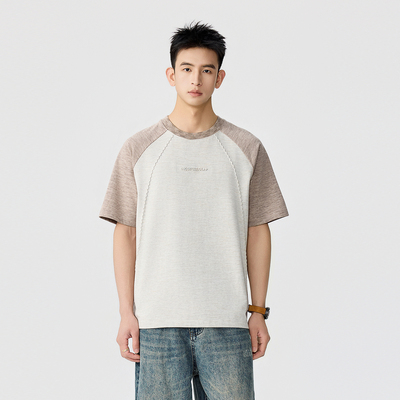 松弛感拉满撞色插肩袖宽松T恤含税价格：59.8