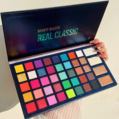 beautyglazed44色眼影彩色高光腮红多功能一体盘舞台妆欧美珠光