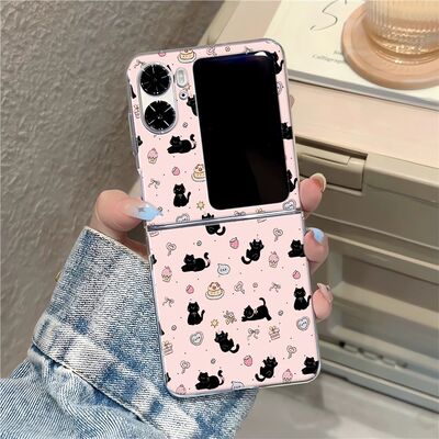 蛋糕小猫适用OPPOFINDN2/N3FLIP折叠屏POCKET2三星ZFLIP3/4手机壳