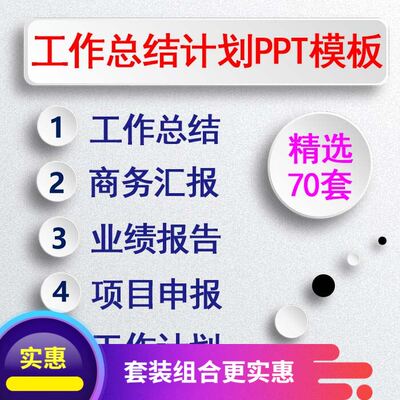 工作总结ppt模板商务汇报计划申报业绩报告动态可编辑幻灯片素材