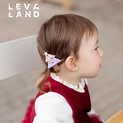 Levaland圣诞发饰bb夹婴童发夹毛毡雪人刘海夹边夹圣诞树可爱小童