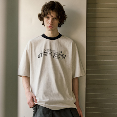 LAPRIMA植绒印花圆领短袖