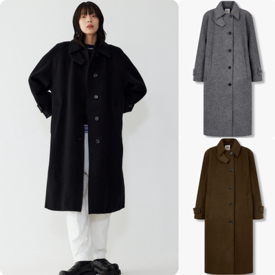 反季特价 韩国正品代购 STUDIO TOMBOY 25冬 女羊毛毛呢外套大衣