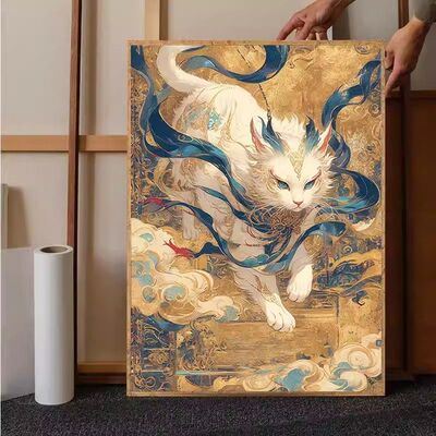 2026新款钻石画敦煌灵猫踏云高颜值手工DIY贴画满钻客厅装饰大气