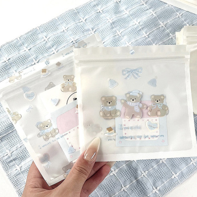 可爱高颜值韩国小熊自封袋透明饰品打包收纳新年礼物包装手办盲盒