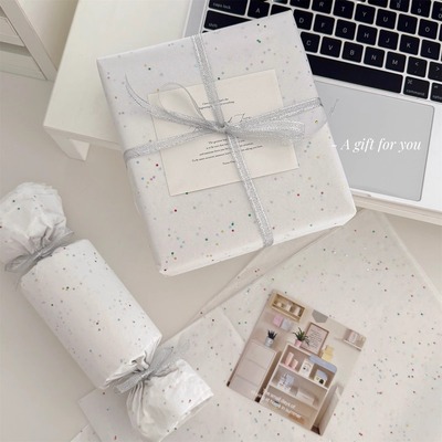 ins可爱亮片雪梨纸大张圣诞节礼物装饰飞机盒内衬纸出卡打包材料