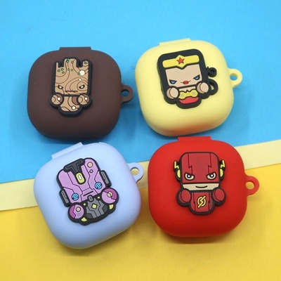适用三星Galaxy Buds2pro蓝牙耳机保护套Live潮酷卡通闪电侠神奇女侠死侍黑豹FE充电盒硅胶软壳