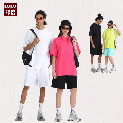 美式重磅多色纯棉大码短袖t恤