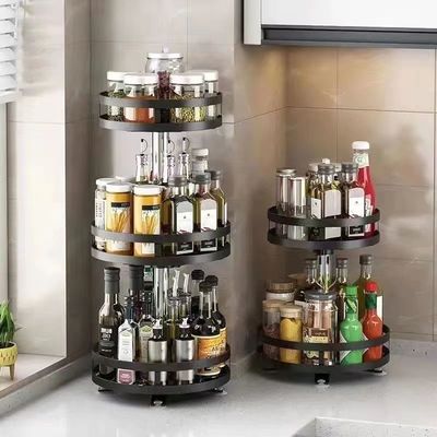 3-Tier Spice Rack Turntable Organizer Pantry Kitchen Storage