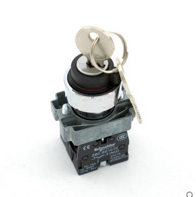 3位钥匙选择开关 XB2-BG33C 2组常开 三档钥匙旋钮 全新