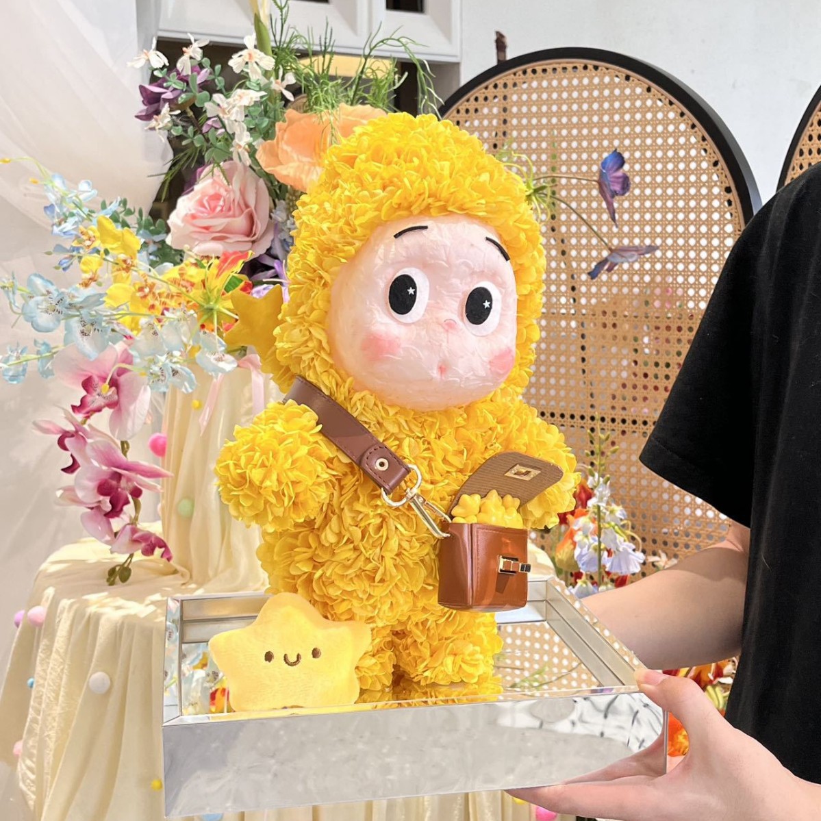星星人情人节七夕节永生花创意摆件生日礼物公仔送女朋友闺蜜潮玩