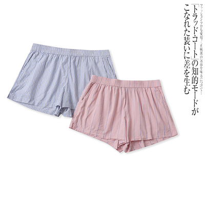 V6378外贸欧美单女生短裤夏季新款松紧腰竖条纹宽松百搭阔腿裤