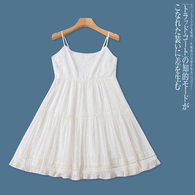 AA9663外贸欧美单女生吊带裙夏季新款镂空花边宽松遮肉仙女背心裙