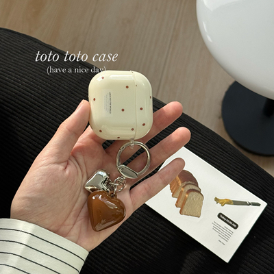 ins奶白色波点Airpodspro3耳机套