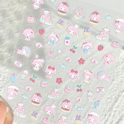 可爱piano小羊皮安诺浮雕美甲贴