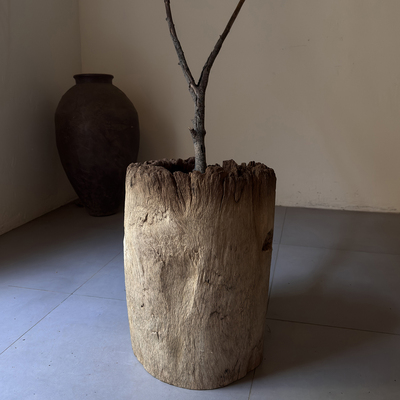 民间古旧老木桶侘寂风空间装饰枯木装饰摆件收藏老桶26125