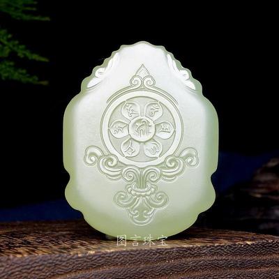 精品和田玉观音头吊坠挂件平平安