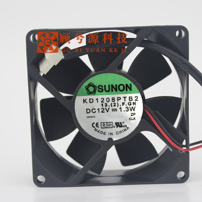 SUNON建准KD1208PTB2 /B1  12V 8025 8CM 机箱静音2线3线散热风扇